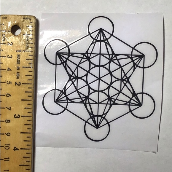 Other | 4 Metatrons Cube Vinyl Sticker Black | Poshmark